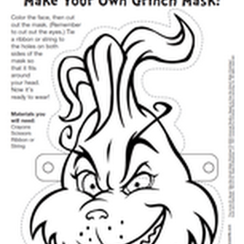 Máscara de Grinch para imprimir y usar - Blog de imágenes