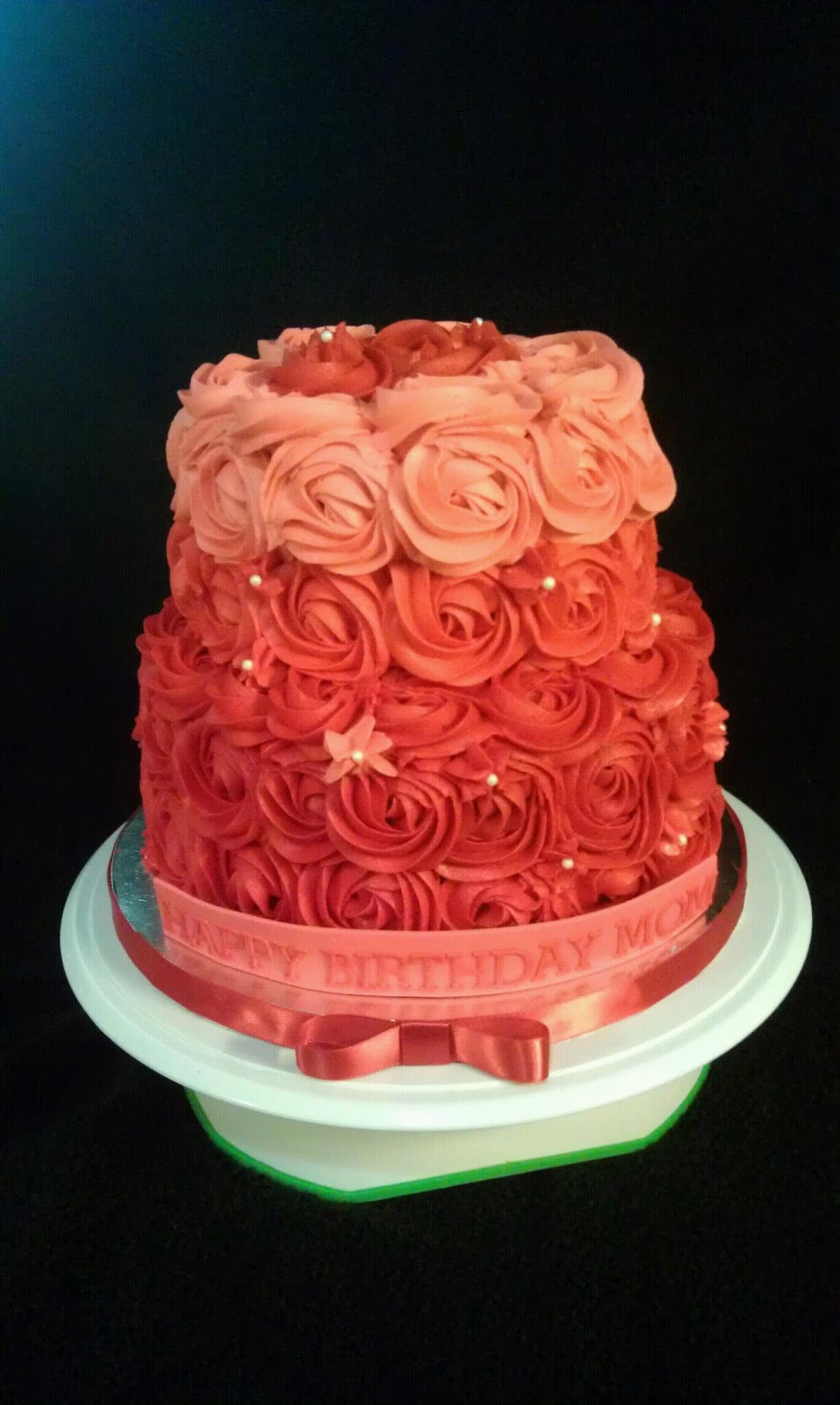 Amanda's Specialty Cakes: Red, pink, Ombre Rosette Cake