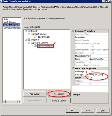 SQL Hadoop: Script Task: Find the Day of Week in SSIS
