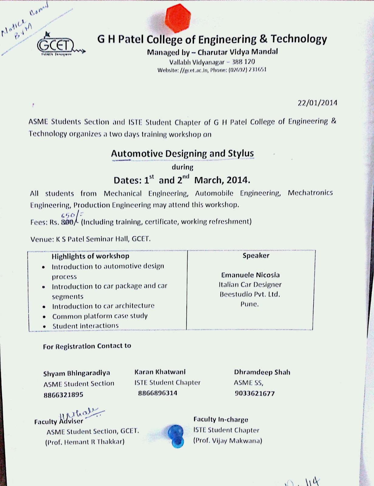BVM Placement Cell [Mechanical]: workshop on automobile