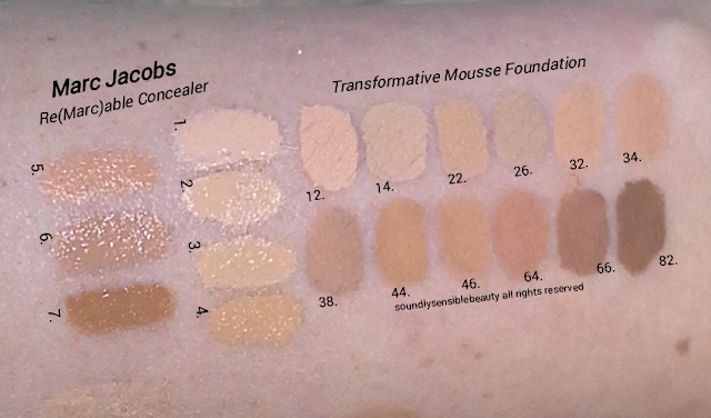 Marc Jacobs Marvelous Mousse Foundation; Review & Swatches of Shades