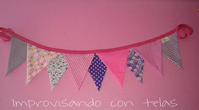 Improvisando con telas y más : Banderin con letras morado