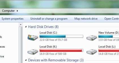 How to Hide Drive Space Indicator Bars in Windows