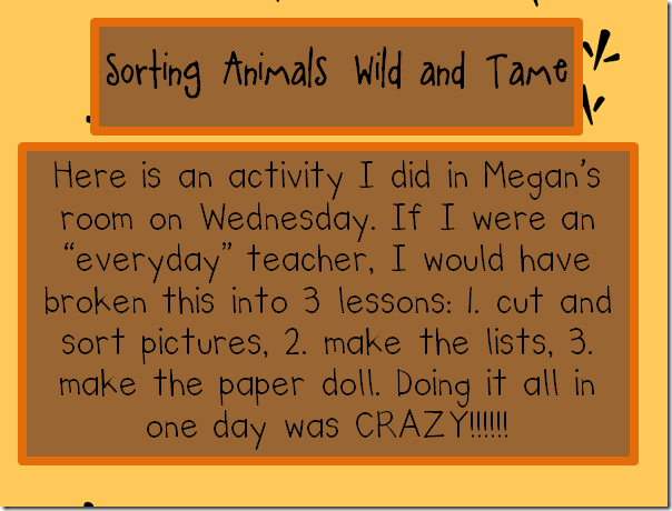 KinderGals: Sorting Animals-Wild and Tame