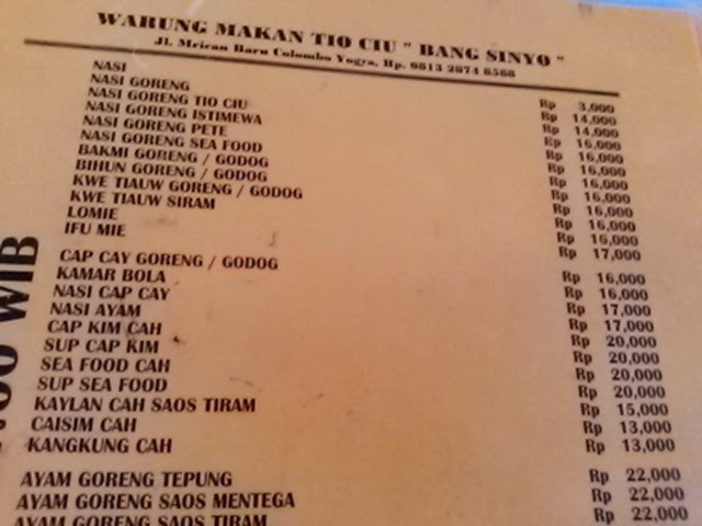 My Culinary Adventure Tio Ciu ~ Chinese Food Bang Sinyo Jogja