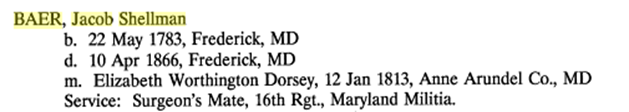 War of 1812 Physician: Jacob Shellman Baer - Center for a Healthy Maryland