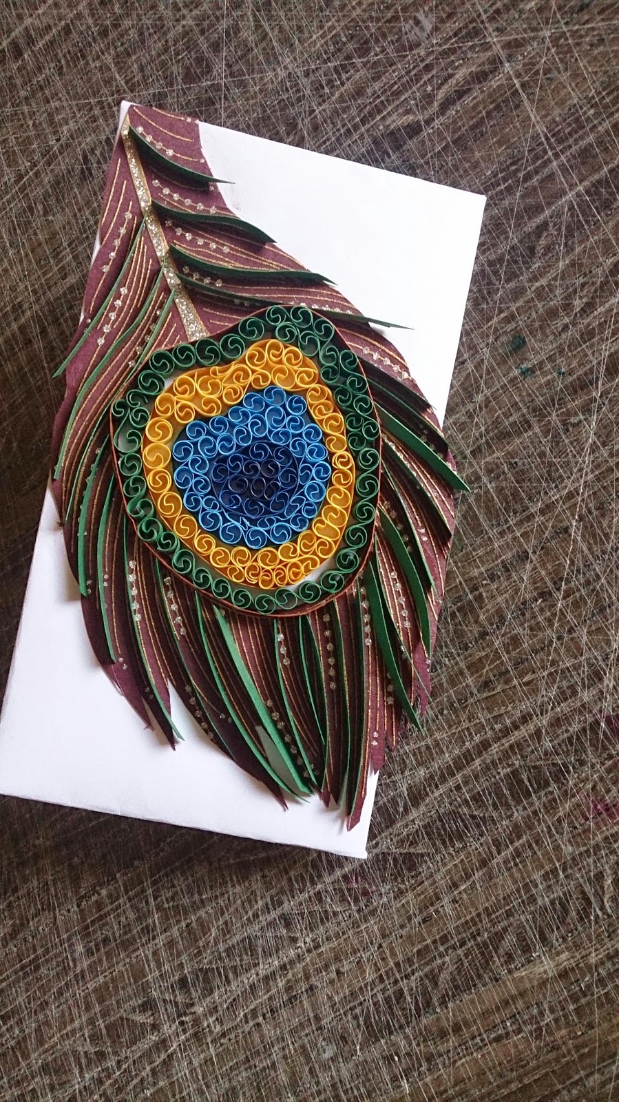 Love for Quilling: Quilled peacock feather