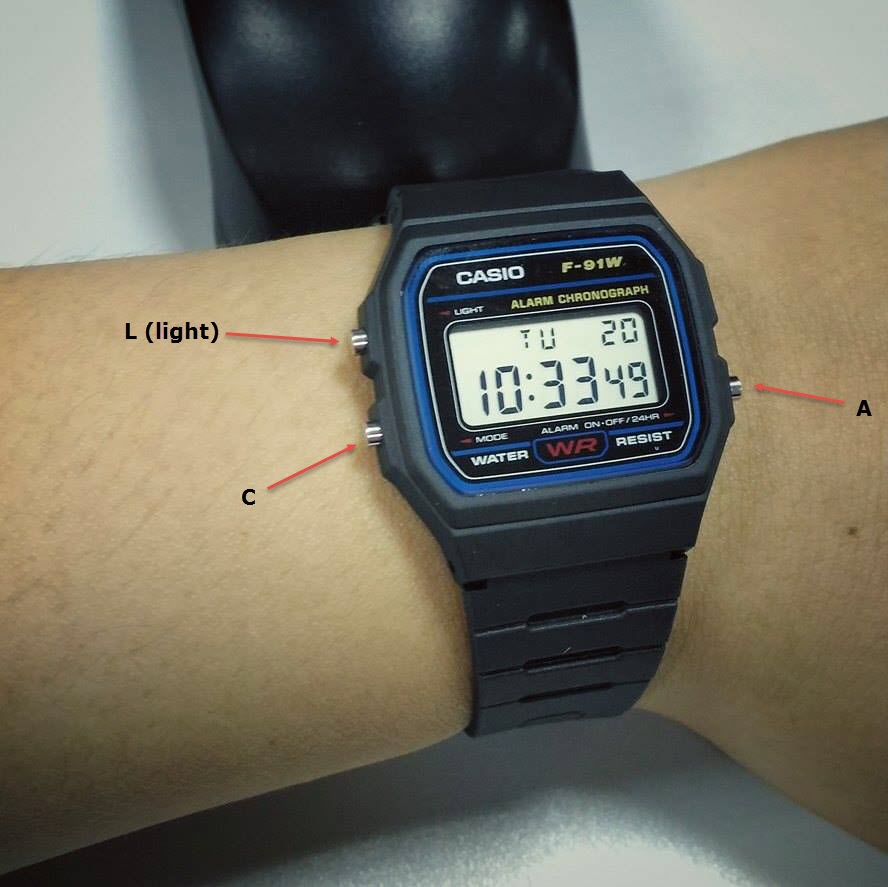 Cách sử dụng đồng hồ Casio F-91W (module 415/587/593/595/596)