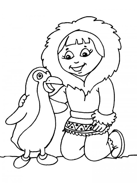 Dibujos Para Colorear Esquimales Descarga Vector De Páginas De