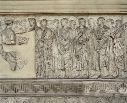 Sequence of the procession on the south side, slabs with Augustus and ...