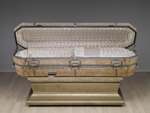 Casket with Stand - DeCamp Consolidated Glass Casket Co., Manufacturer ...