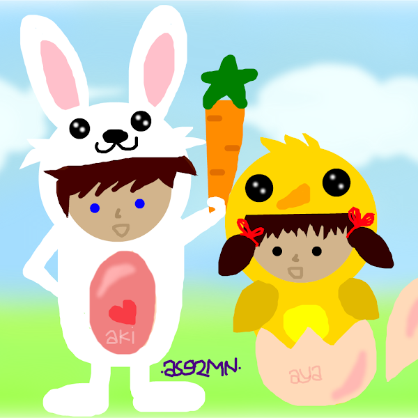 Easter bunny, easter eggs and easter chick » drawings » SketchPort