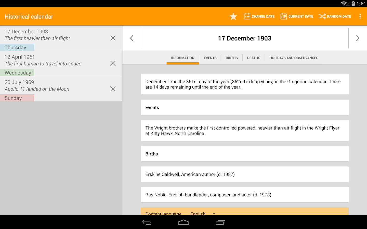 Today in History Calendar - Android Apps on Google Play