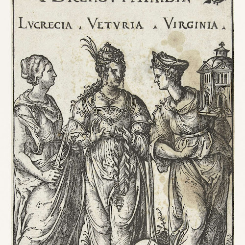 Heilige Lucretia, Veturia en Virginia als drie heidense heldinnen, Hans ...