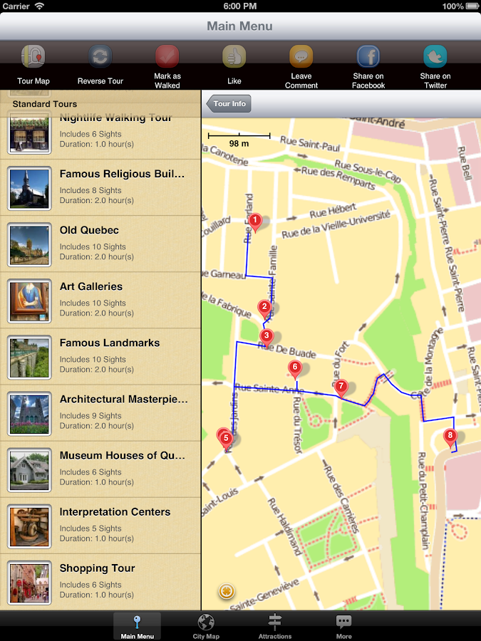 Quebec City Walking Map