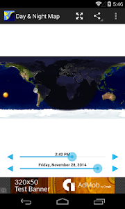 Day & Night Map – A world map that shows the regions of day light and ...