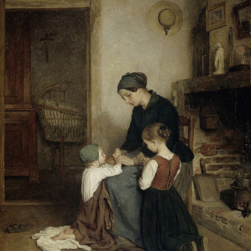 Het avondgebed, Pierre Edouard Frère, 1857 - Rijksmuseum