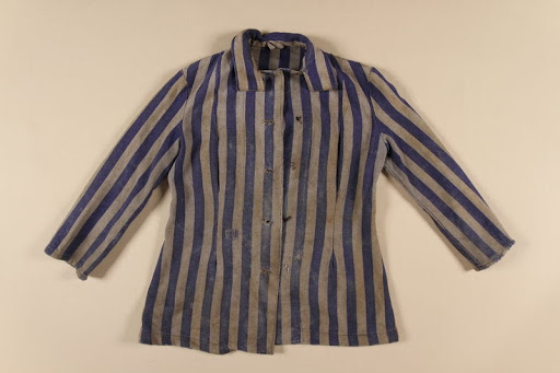 Concentration camp uniform jacket worn by a Polish Jewish woman in ...