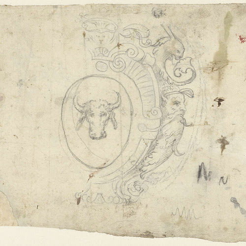 Ontwerp voor een lijst, Andrea di Cosimo (toegeschreven aan), 1487 ...