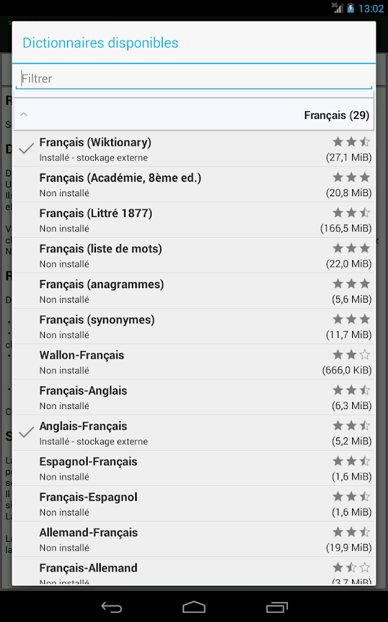 Dictionnaires hors ligne – Applications Android sur Google Play