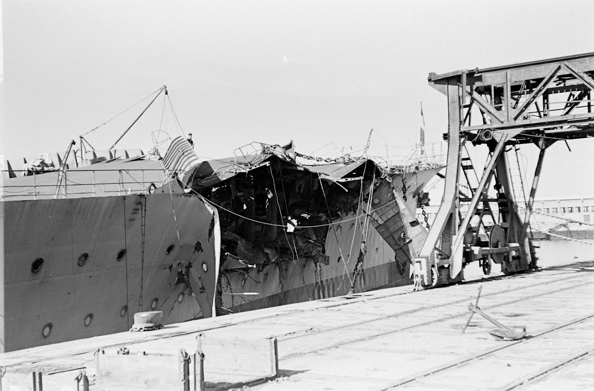 Battleship "Jean Bart" Damage - Eliot Elisofon — Google Arts & Culture