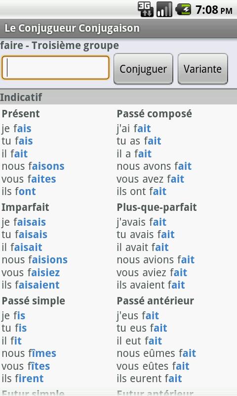 Le Conjugueur Conjugaison – Applications Android sur Google Play