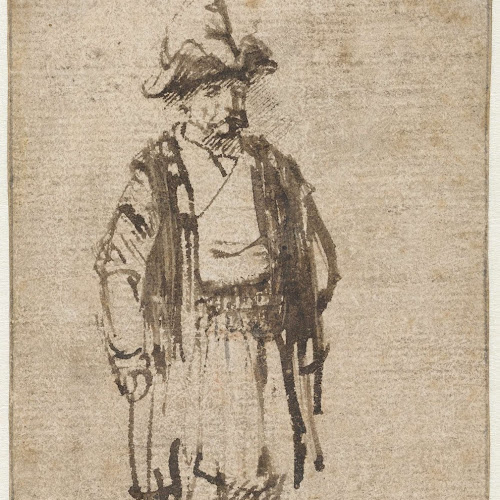 Standing Man Wearing a Hat and a Short Coat, Willem Drost (attributed ...