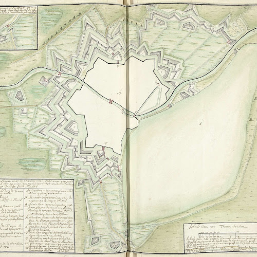 Plattegrond van Saint-Ghislain, 1711, A. Seys, 1711 - Rijksmuseum