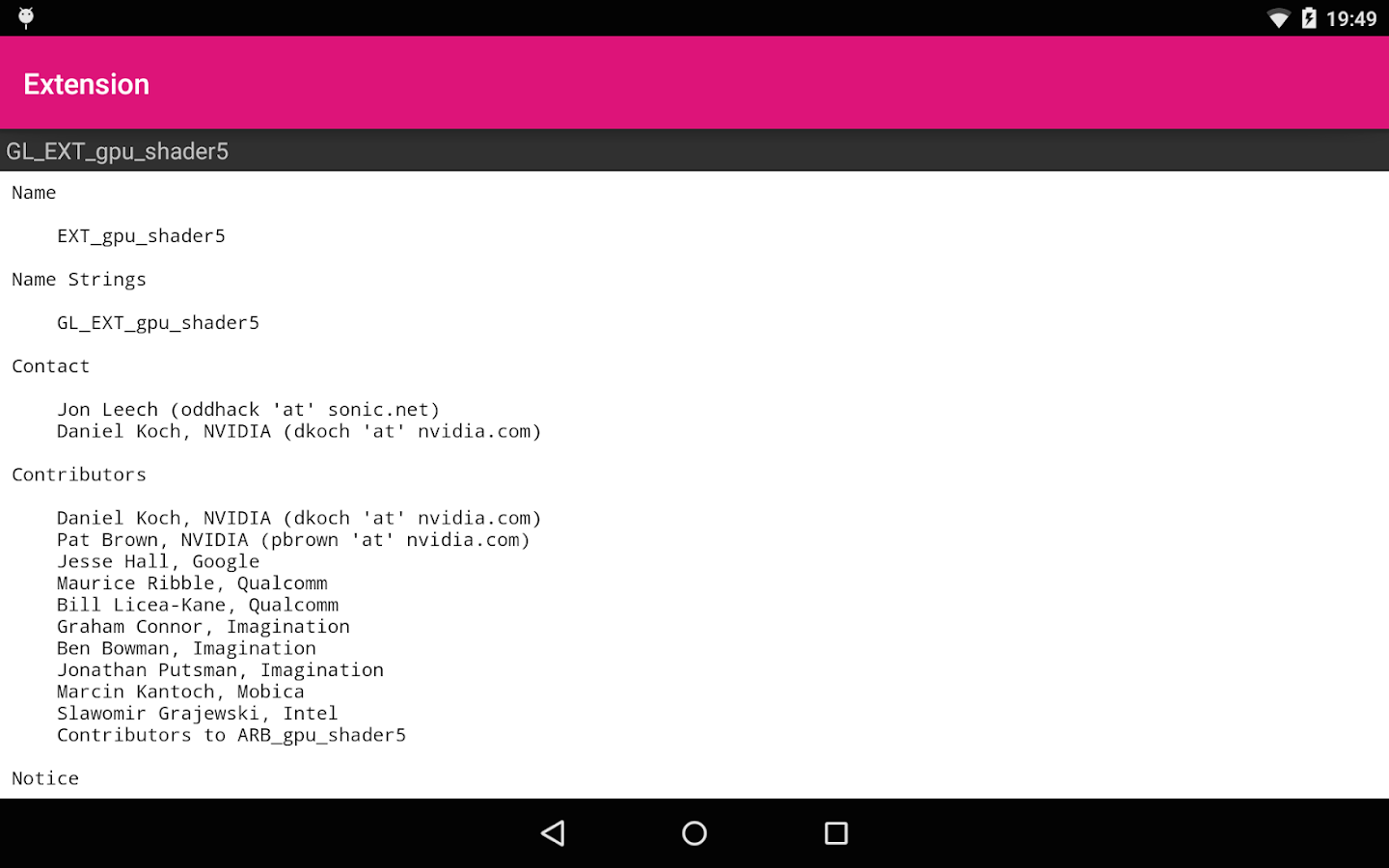 OpenGL ES Extensions - The OpenGL Utility - Android Apps on Google Play