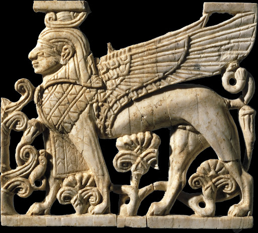 Ivory plaque depicting a winged sphinx — Google Arts & Culture