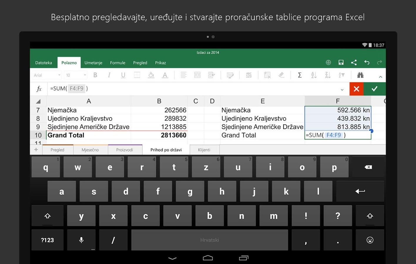 Microsoft Excel za tablet – Android aplikacije na Google Playu