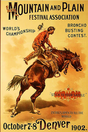 Rodeo Advertising Poster - Denver Lithograph Company, Denver, Colorado ...