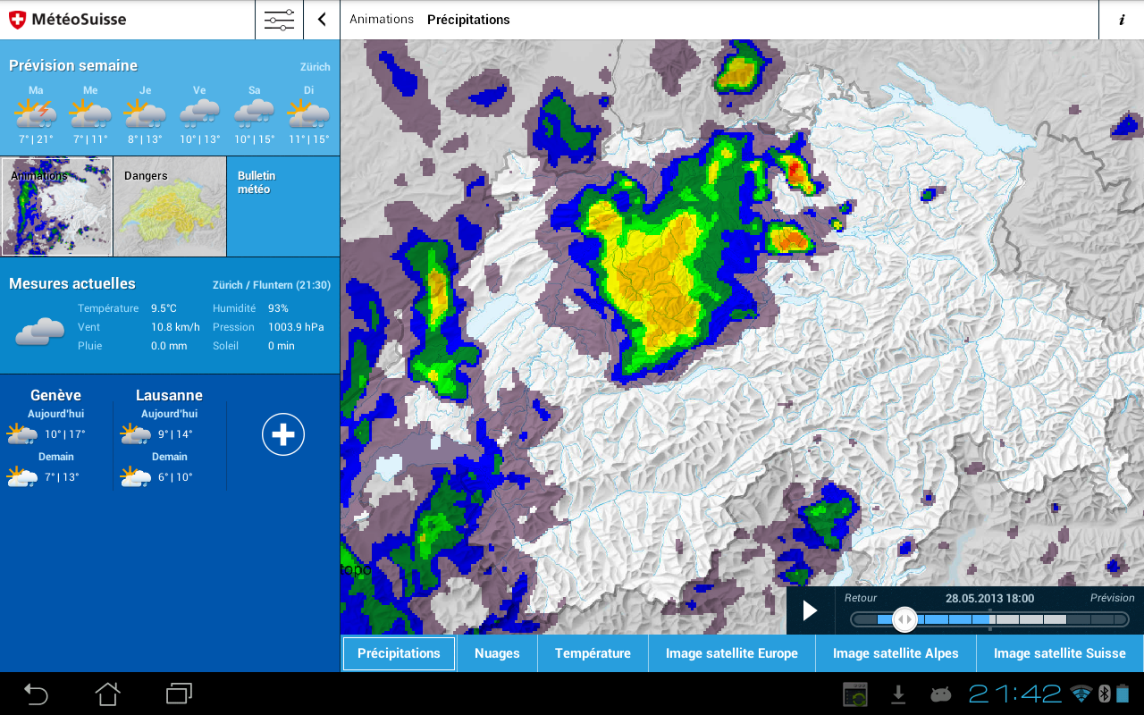 MeteoSwiss - Applications Android sur Google Play