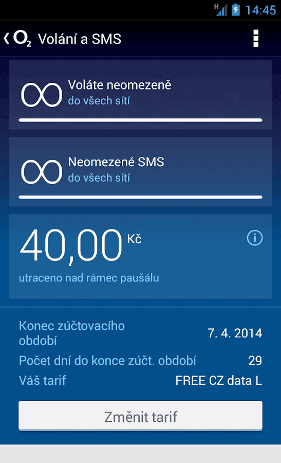 Moje O2 – Aplikace pro Android ve službě Google Play