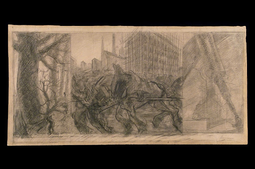 Giants and pygmies (The city rises) (Study for the city rises ...