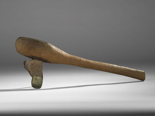 Groundstone axe with haft and socket - unknown — Google Arts & Culture