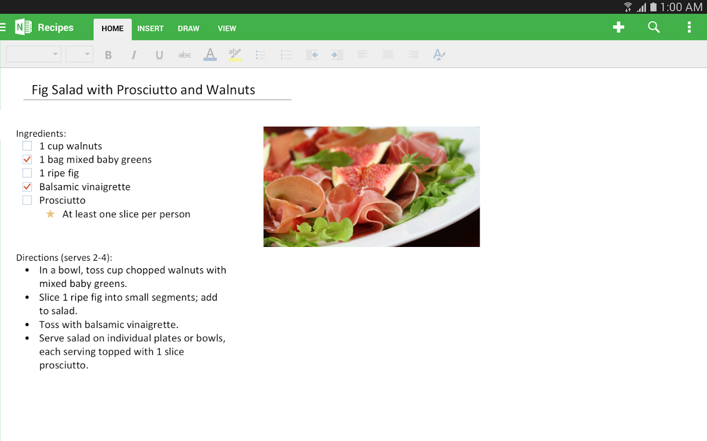 OneNote - screenshot