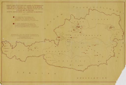 Map of the Jewish DP camps in Austria, drawn and produced by Simon ...