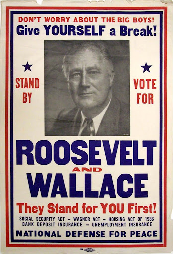 1940 Franklin D. Roosevelt Presidential Campaign Poster - Franklin D ...