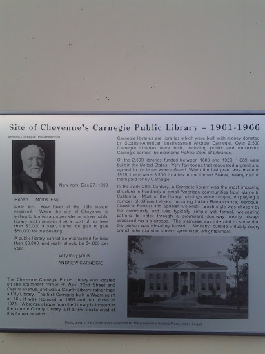 Site of Cheyenne’s Carnegie Public Library Portal in Cheyenne Wyoming ...