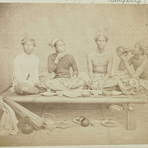 Vier Javaanse mannen, Woodbury & Page, 1863 - 1869 - Rijksmuseum
