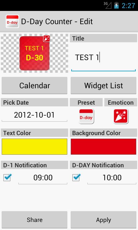D-Day Counter & Memo Widget - Android Apps on Google Play