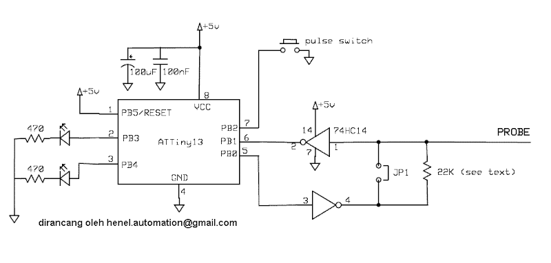 Let's make it easy: Logic probe & pulse generator dengan ATTiny13