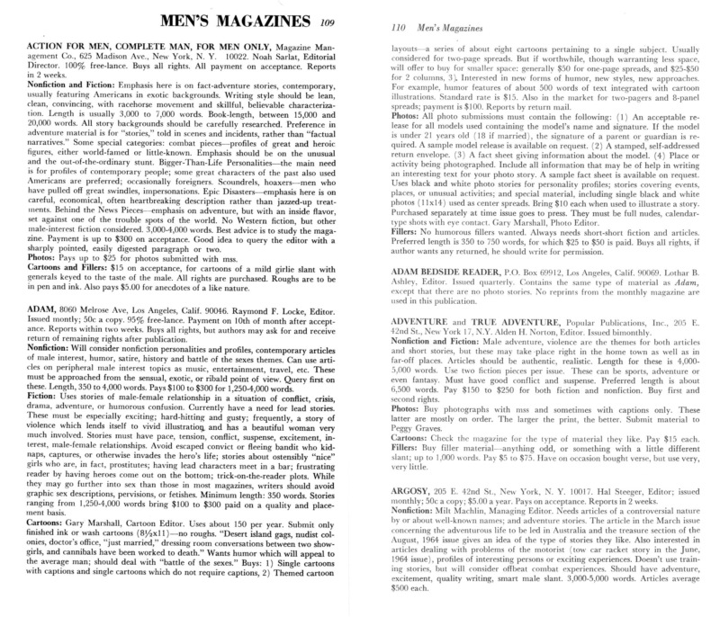 “Men’s adventure magazines” – or “Sweats” – or “Men’s pulp magazines ...