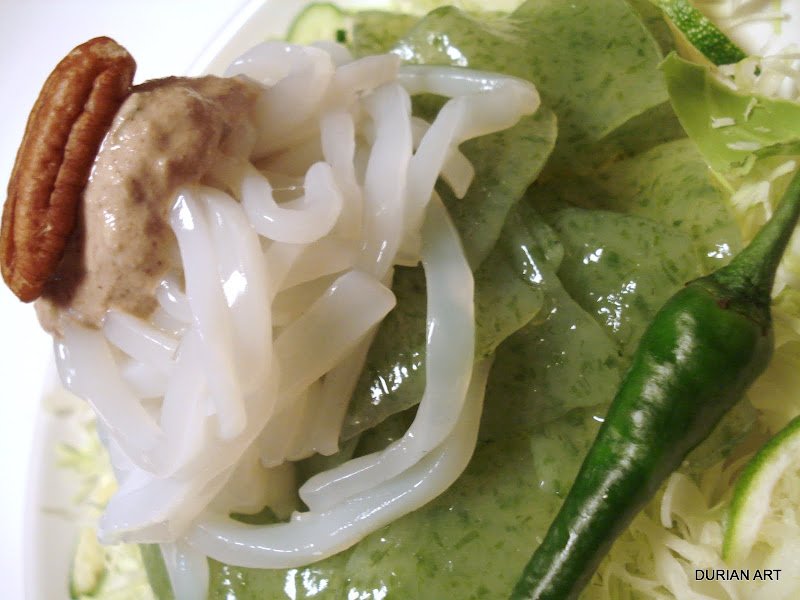 Pecan nut butter and double sashimi noodle salad (July Daring Cook ...