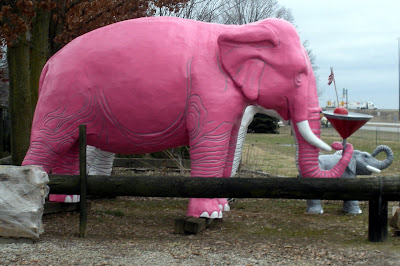 WJS-Working: Pink Elephant With a Martini - Evansville, Indiana