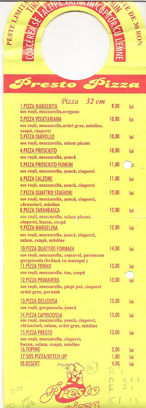 Presto Pizza in 2007 | Mâncare Bună