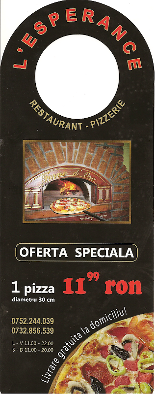 Pizza L’Esperance 12 lei o pizza | Mâncare Bună