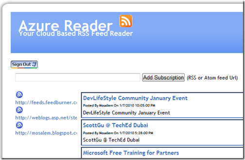 Azure Reader Architecture