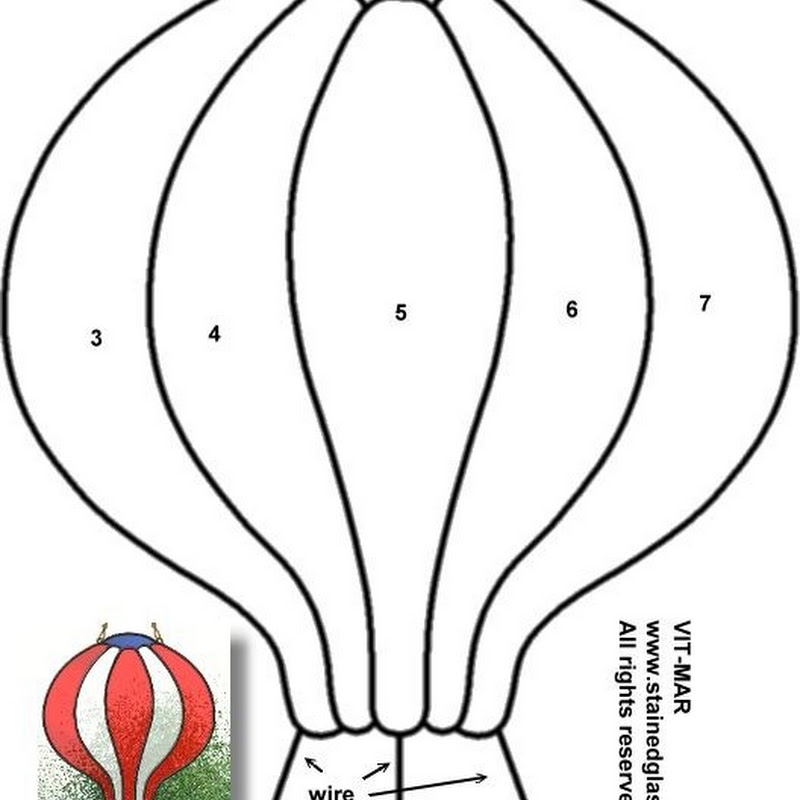 Plantilla globo aerostático - 1000 dibujos